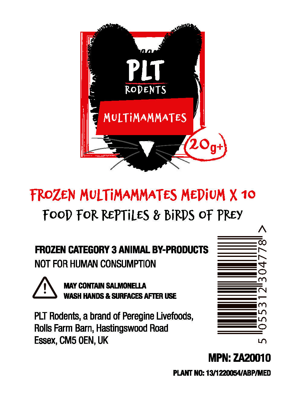 PLT Frozen Multimammate Medium 20g+ 10 Pack — The Reptile Hotel